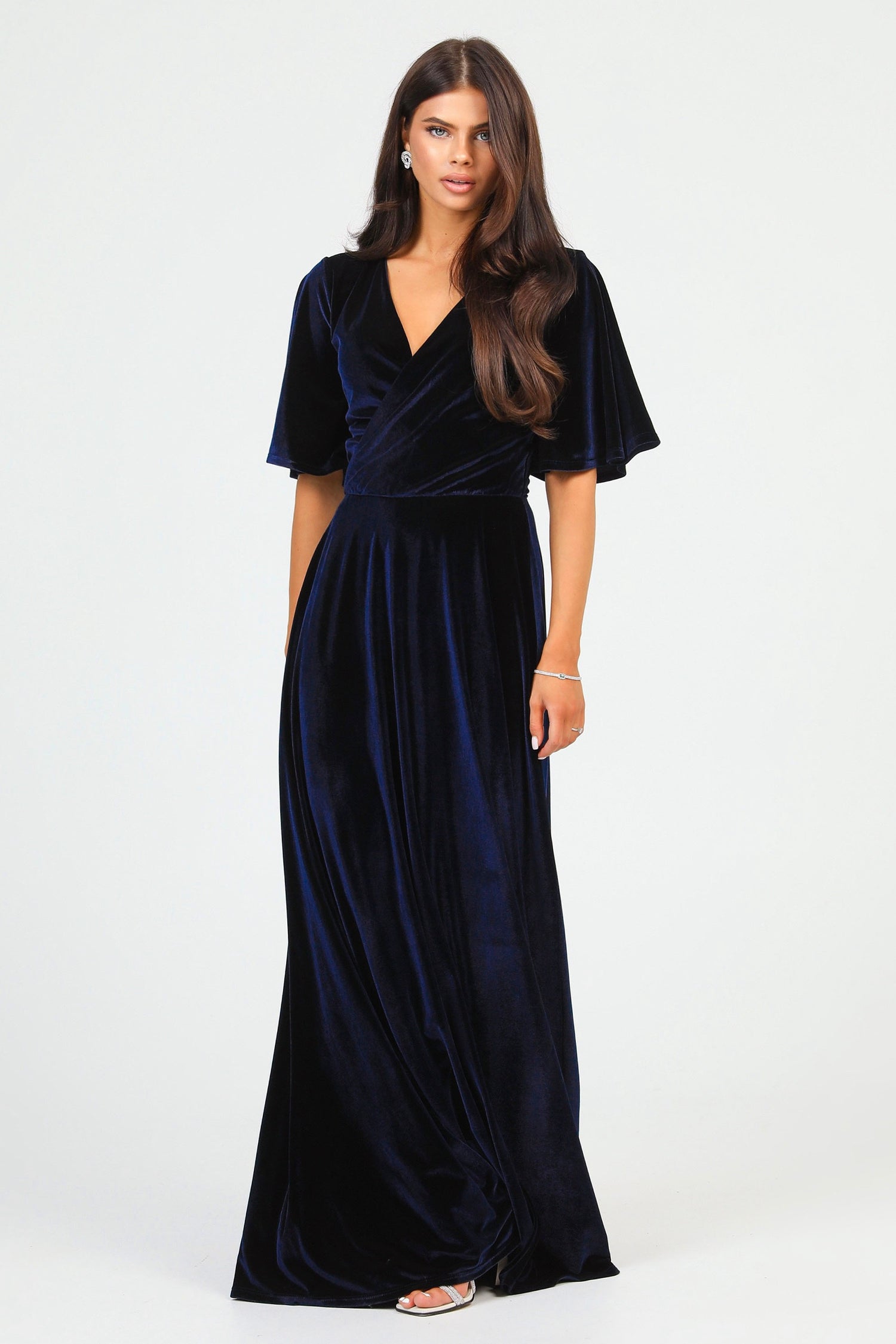 Navy Blue Velvet Dress - Bridesmaid Dress - Formal Evening Gown – Désir ...